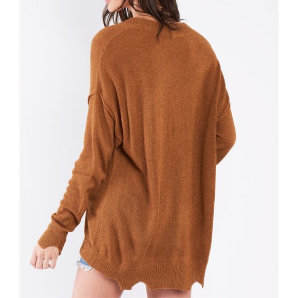 Gilli | Sweaters | Camel Jadore Logo Embroidered Long Tunic Sweater ...
